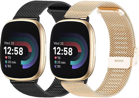 Ownzone Mesh Metal Bands Compatible With Fitbit Versa 4 Band For Women