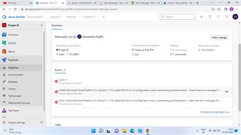 Am Getting Error While Using Power Platform Whoami In Azure Devops