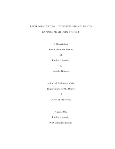 Pdf Leveraging Natural Dynamical Structures To Explore Multi Body Systems