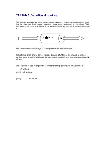 Drift Velocity Teaching Resources