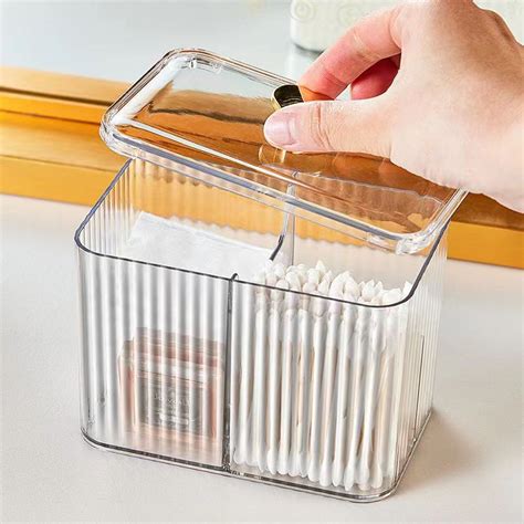 투명 코튼 패드 보관함 면봉 정리함 아크릴 화장품 쥬얼리 메이크업 리무버 패드 뚜껑이 있는 메이크업 컨테이너 케이스 Aliexpress