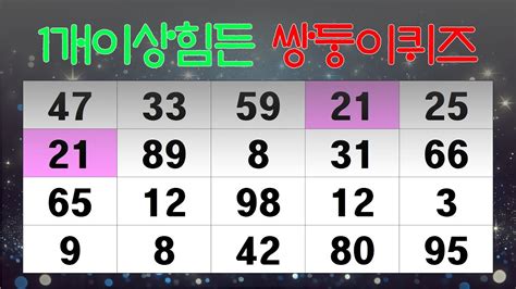 같은숫자찾기치매 예방에 쌍둥이퀴즈치매예방두뇌훈련퀴즈숫자퀴즈집중력향상자신감향상인지능력개관찰력향상스트레스감소