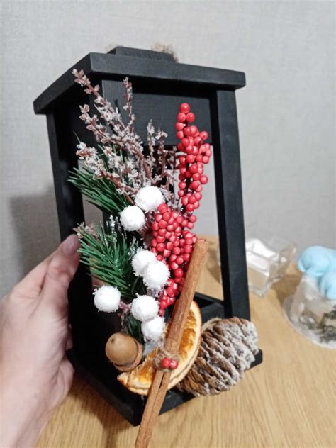 Ліхтар деревяний декор різдвяна прикраса підсвічник фонар 550 грн Освітлення Київ на Olx