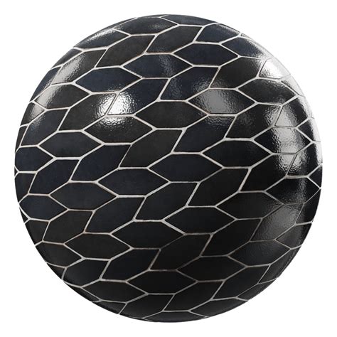 Picket Ceramic Glossy Tile Texture Ebony Clay Poliigon
