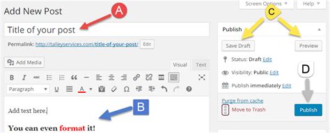 How To Add A Page Or Post To Your Wordpress Website Talley