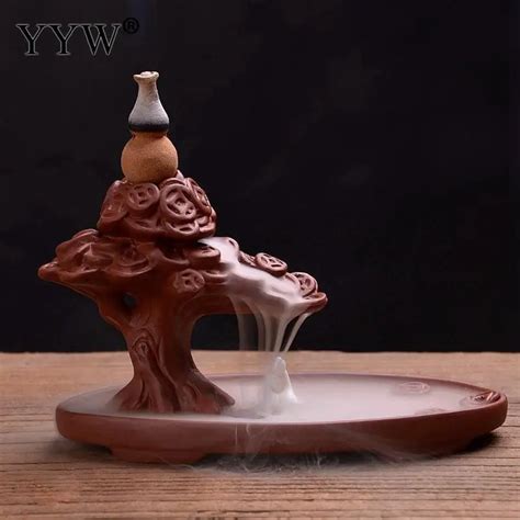 구리 나무 향 스틱 버너 역류 향 스틱 및 콘 홀더 향로 아로마 연기 버너 보라색 모래 공예 홈 장식인센스 And 인센스 버너 Aliexpress