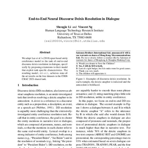 end to end neural discourse deixis resolution in dialogue acl anthology