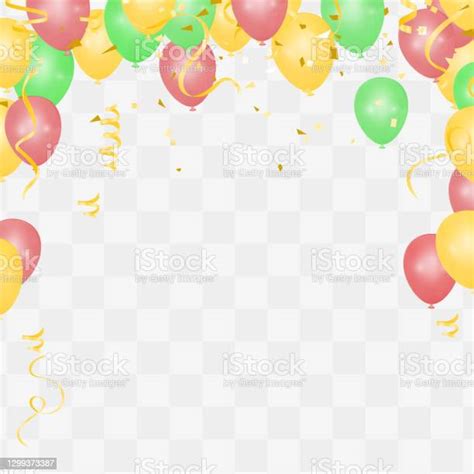 빛나는 다채로운 풍선추상 배경 생일 파티 프리젠 테이션 판매 및 텍스트공간 벡터 그림입니다 3차원 형태에 대한 스톡 벡터 아트 및 기타 이미지 Istock