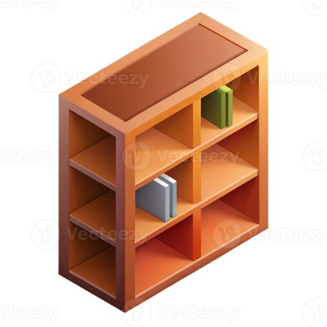 Wonderful Intense Bohemian Isometric Bookshelf Flat Brown Color Crisp Edges Geometric With
