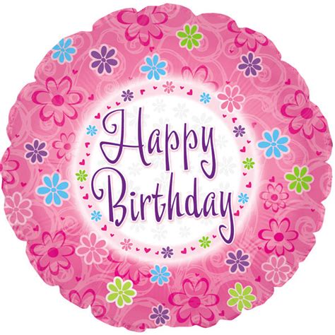18 Pinkish Happy Birthday Mylar Balloon Bargain Balloons Usa