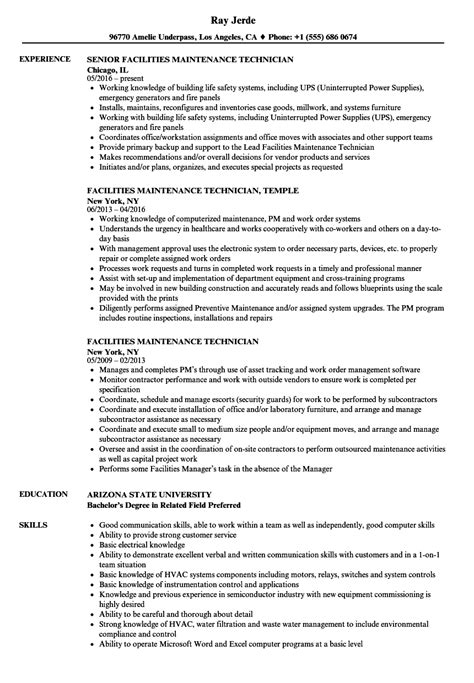Facilities Maintenance Technician Resume Samples Velvet Jobs