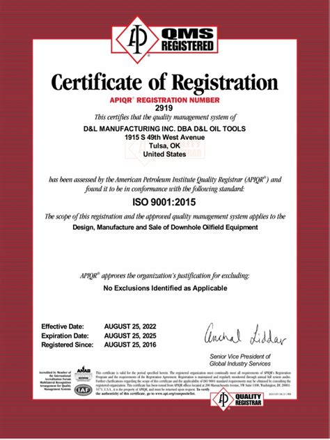 Certificate Iso 2919 Pdf