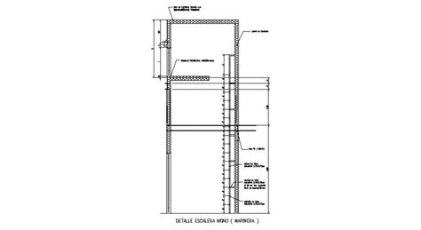 Vertical Section And Constructive Structure Details Of Staircase Dwg File