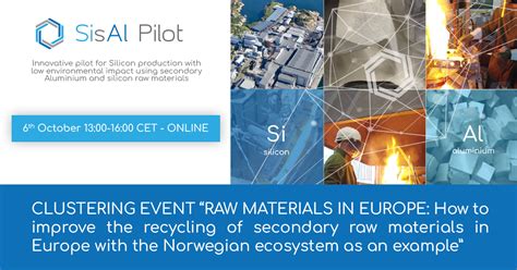 clustering online event “raw materials in europe how to improve the