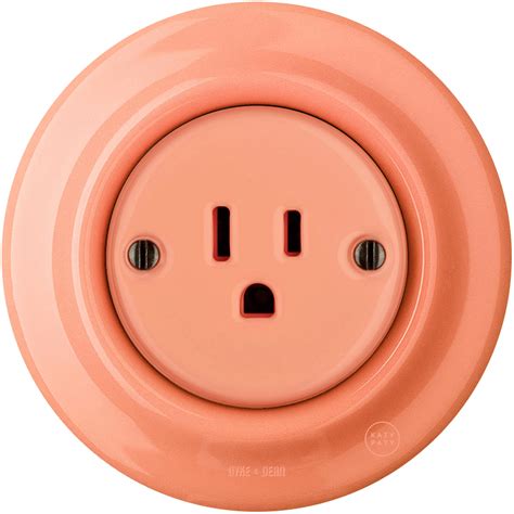 Porcelain Wall Socket Salmon Usa 15 Amp Dyke And Dean