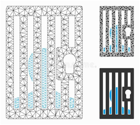 Prison Locked Door Vector Mesh Network Model And Triangle Mosaic Icon Stock Vector