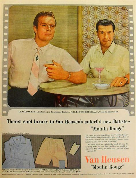 Van Heusen Charlton Heston 1950s Mens Clothing Ad Vintage Flickr