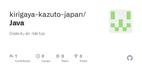 GitHub kirigaya kazuto japan Java Code dự án bài tập