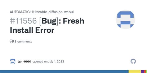 [Bug]: Fresh Install Error · Issue #11556 · AUTOMATIC1111/stable-diffusion-webui · GitHub