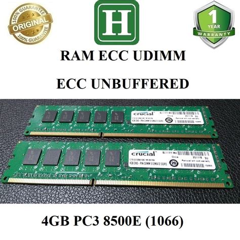 Ram Ecc Udimm Ecc Unbuffered 4gb Ddr3 Pc3 Bus 1066 8500e Tháo Máy Bảo Hành 1 Năm Shopee