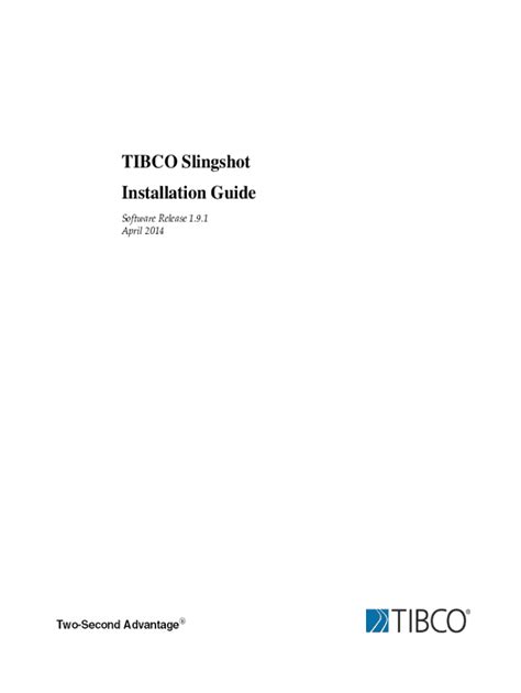 Fillable Online Slingshot User Guide Tibco Product Documentation Fax