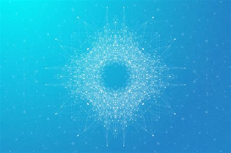 프랙탈 요소 연결 된 선과 점 들입니다 큰 복잡 한 데이터입니다 가상 배경 통신 또는 입자 화합물 디지털 데이터 시각화 최소한의 배열입니다 라인 총입니다 벡터 일러스트 레이