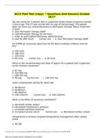 ACLS Post Test Answer Key 2023 100 Correct Answers