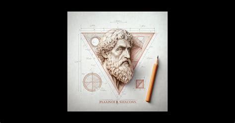 Pythagoras Portrait In Fibonacci Style Spiral Infographic Hand Drawn