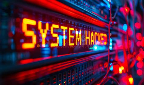 Alarming System Hacked Alert Flashing On A Server Data Panel