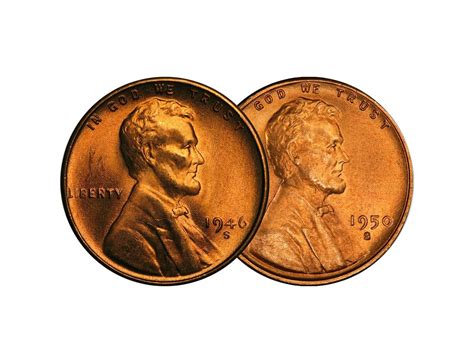 1946 S And 1950 S Lincoln Wheat Cent 1c 2 Coin Set Choice Brilliant