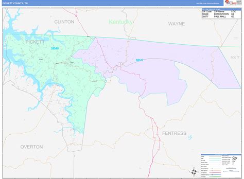 Pickett County Tn Wall Map Color Cast Style By Marketmaps