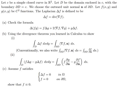 Solved Let C Be A Simple Closed Curve In R2 Let D Be The