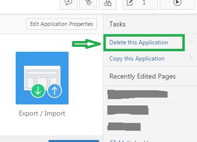 How To Delete A Database Application In Oracle Apex Stack Overflow