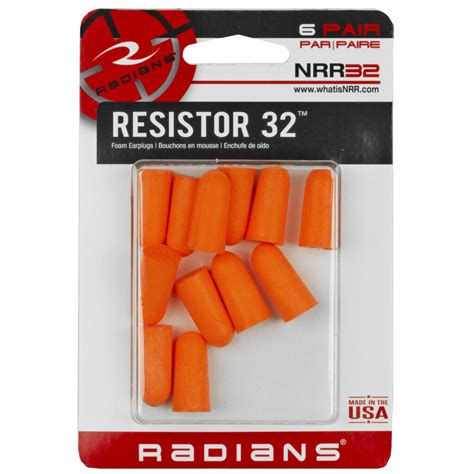 Radians Resistor 32 Disposable Foam Earplugs 6 Pair Lynx Defense