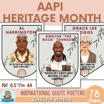 Aapi Heritage Month Posters Inspirational Quotes And Portrait Art