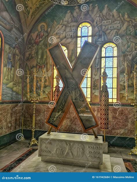 St Andrews Cross In Nature With A Jesus On A Crucifix Royalty Free