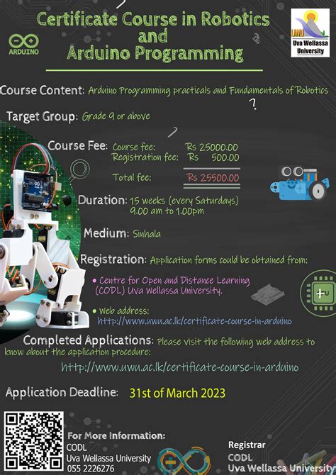 Short Course In Robotics And Arduino Programming Uva Wellassa University