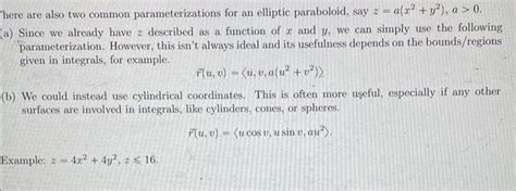 Solved Here Are Also Two Common Parameterizations For An