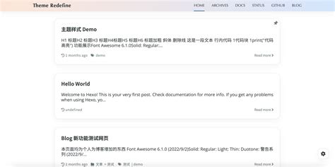 hexo theme redefine readme md at main · evannotfound hexo theme