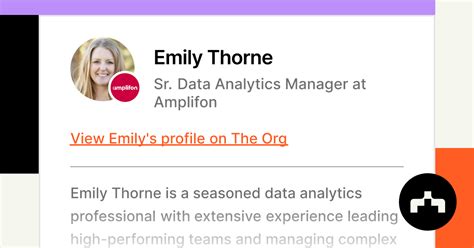 Emily Thorne Sr Data Analytics Manager At Amplifon The Org