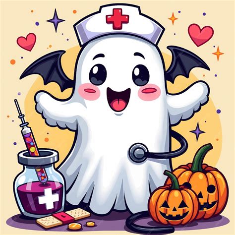 Nurse Pumpkin Halloween Vector Illustration Premium Ai Generated Vector