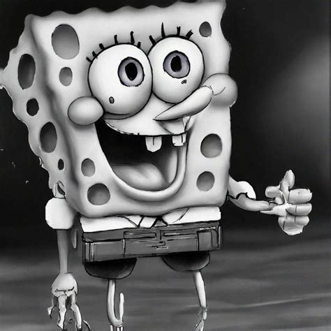 Bob Esponja En Blanco Y Negro