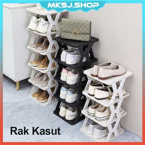 Rak Kasut Plastic Shoes Rack Multi Layer Narrow Shoe Rack Storage Cabinet Space Saving Diy Multi