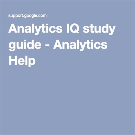 Analytics Iq Study Guide Analytics Help Study Guide Analytics