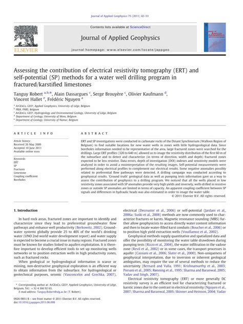 Pdf Assessing The Contribution Of Electrical Resistivity Tomography
