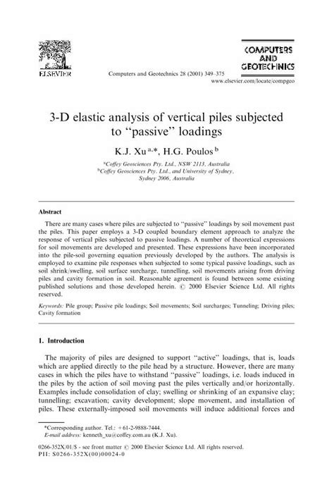 Pdf 3 D Elastic Analysis Of Vertical Piles Subjected To “passive Pdf 3 D Elastic Analysis Of Vertical Piles Subjected To “passive