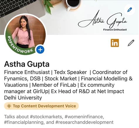 awarded top content development voice by linkedin astha gupta