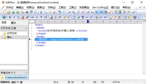 在html代码中要如何插入空格？ W3cschool