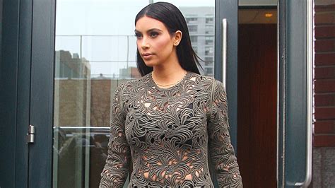 Kim Kardashian Flashes Underwear In See Through Dress Outside New York