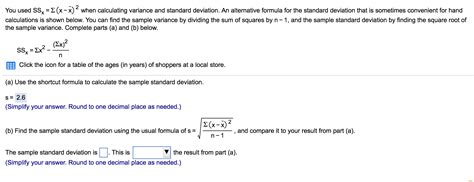 You Used Ss X Sigma X X 2 When Calculating